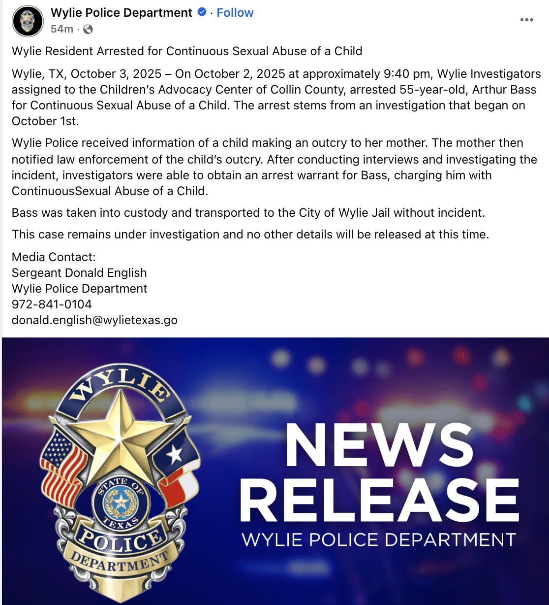 Wylie Police Arrest Substitute Teacher for Sexually Abusing a Child ...
