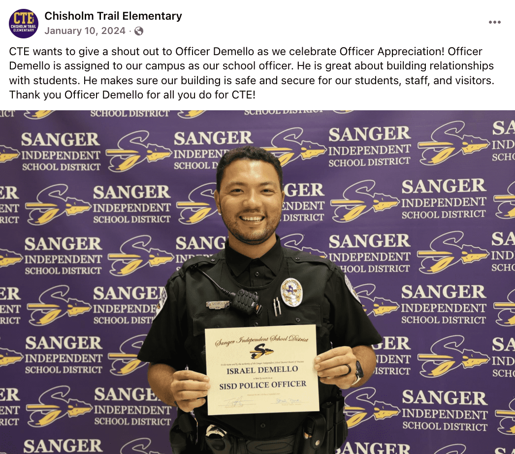 Suspended Sanger ISD Policeman Jailed for Sex Crimes Against Student ...